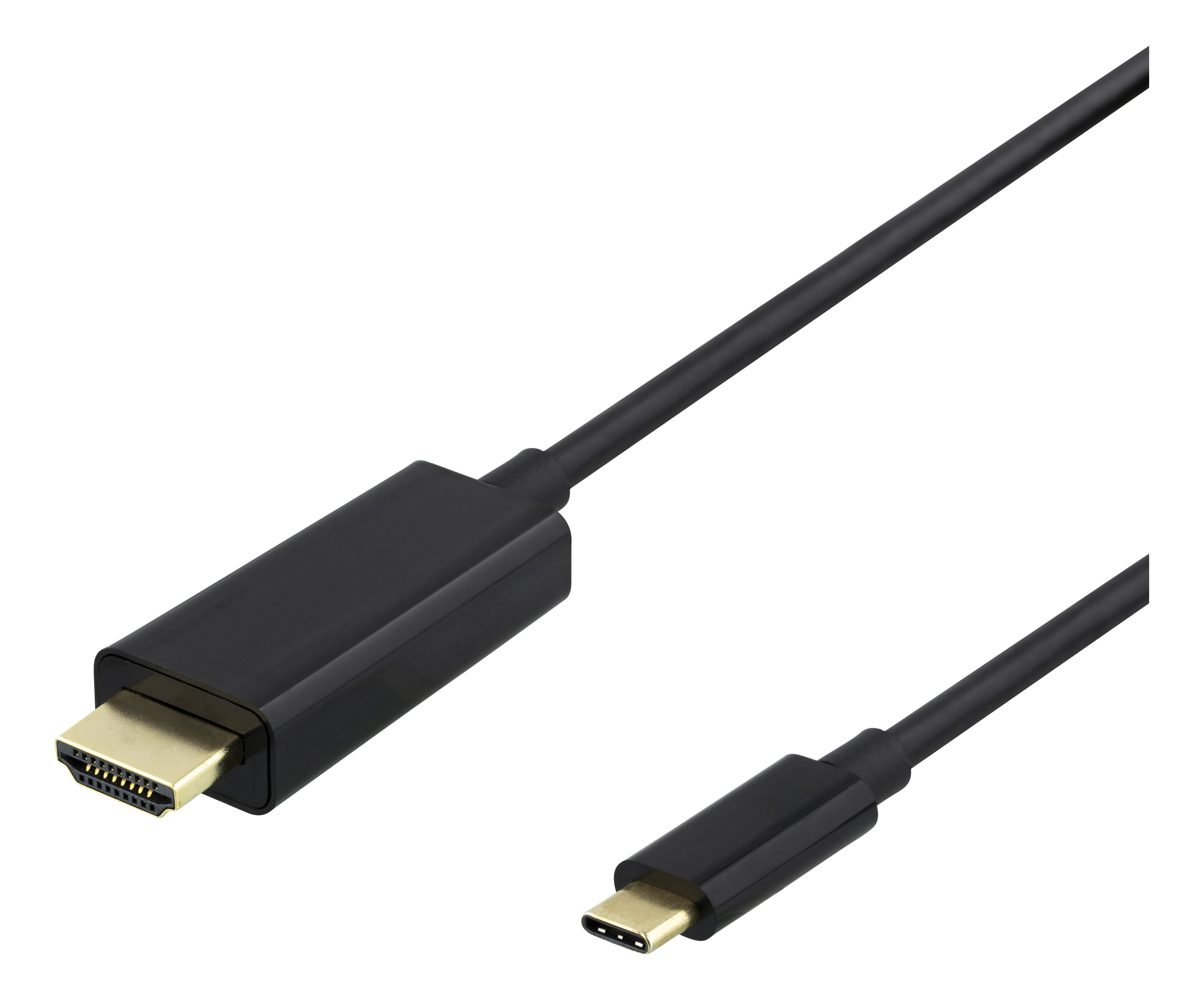 Deltaco USB-C till HDMI-kabel, 4K@60Hz, 2 meter - Svart
